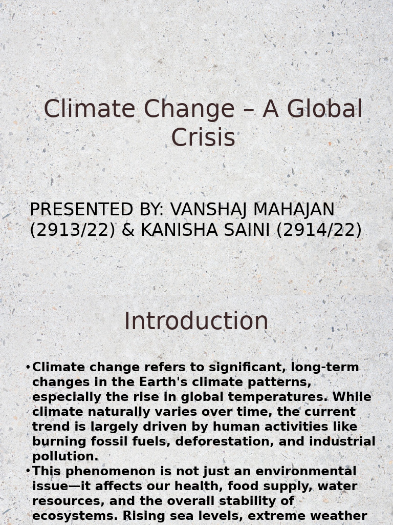 Understanding Climate Change Impacts | PDF | Climate Change ...
