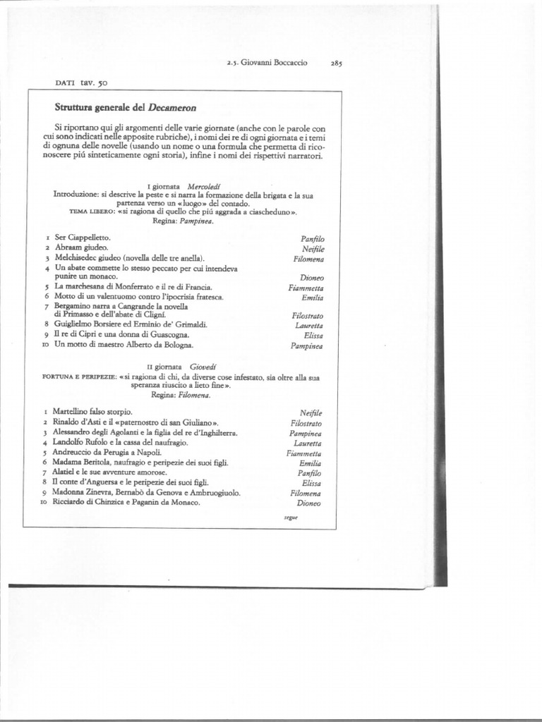 Schema Decameron | PDF