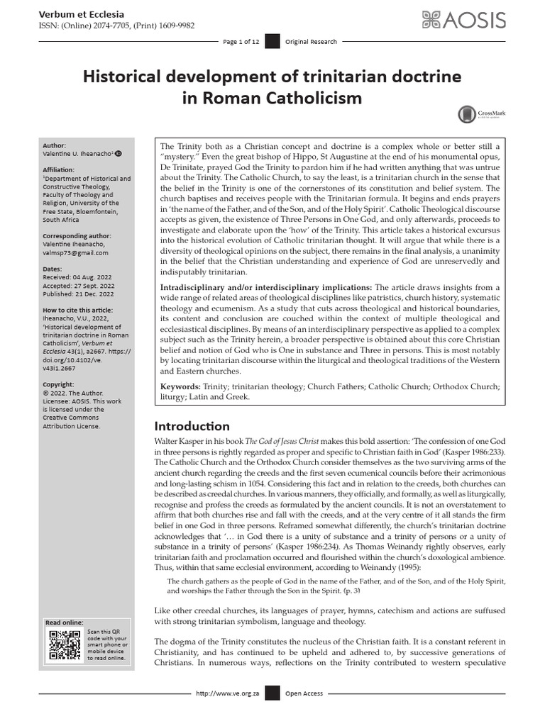 Historical Development of Trinitarian Do (1) | PDF | Trinity | God The ...