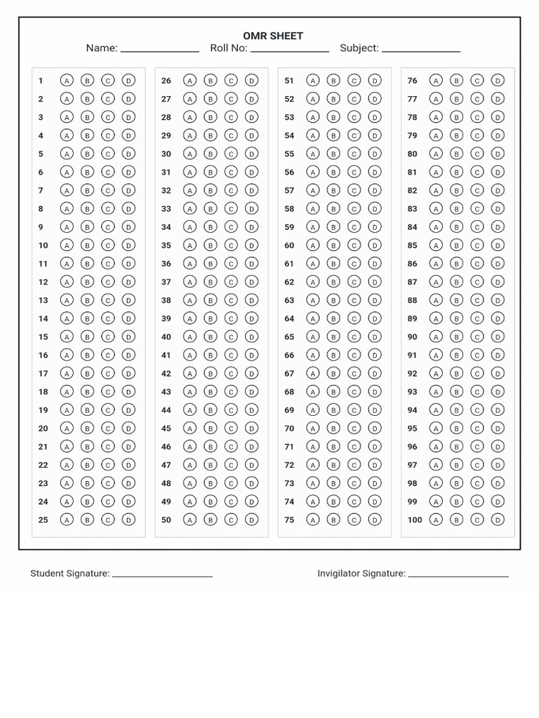OMR Sheet | PDF
