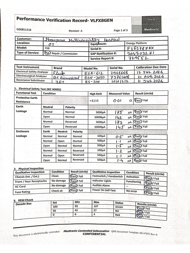 Performance Verification Record | PDF