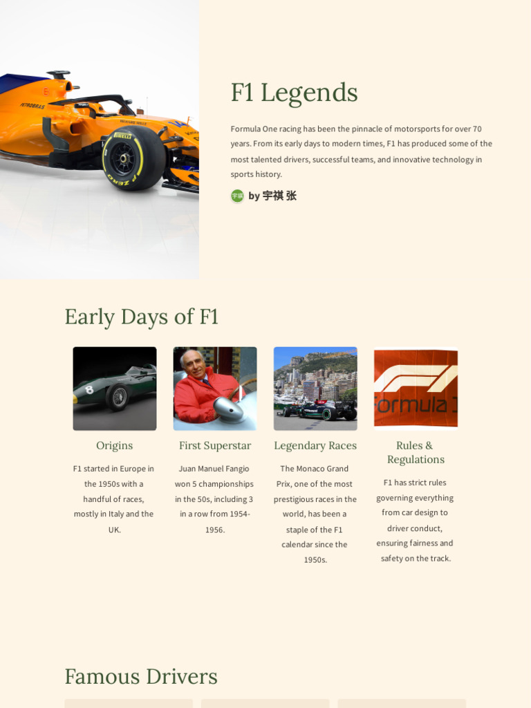 F1 Legends: Drivers, Teams, and History | PDF | Formula One | Open ...