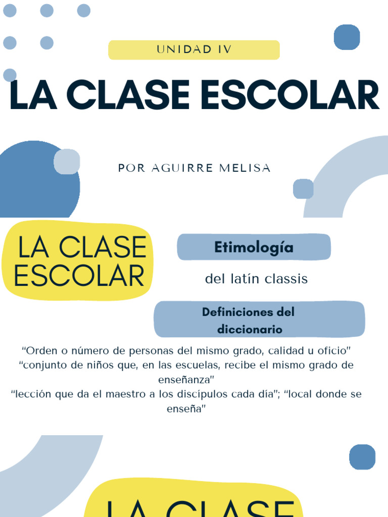 La Clase Escolar: Definición y Estructura | PDF | Enseñando | Maestros