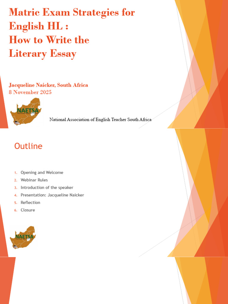 Webinar Series # 11 How To Write The LIterary Essay by Jacqueline ...