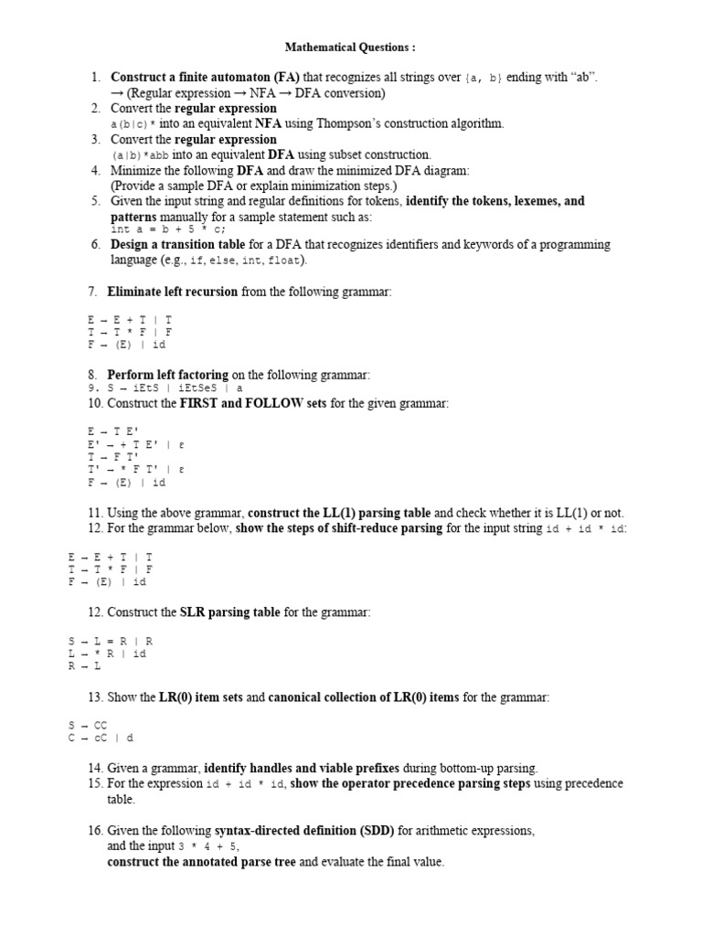 CD Math qs only | PDF | Regular Expression | Metalogic
