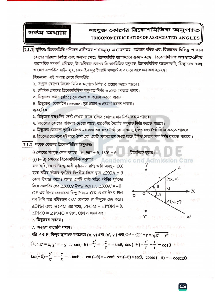 Trigonometric Ratios of Associated Angles 01-24-2024 17.51 | PDF