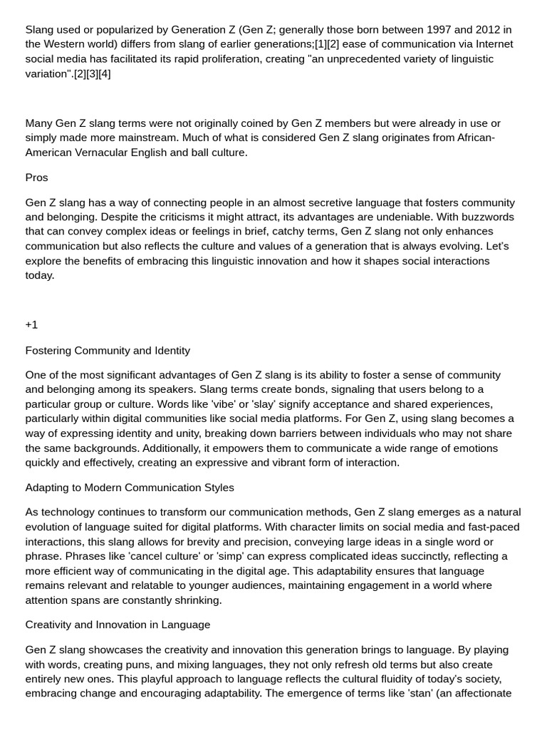 Understanding Gen Z Slang Dynamics | PDF | Communication | Slang