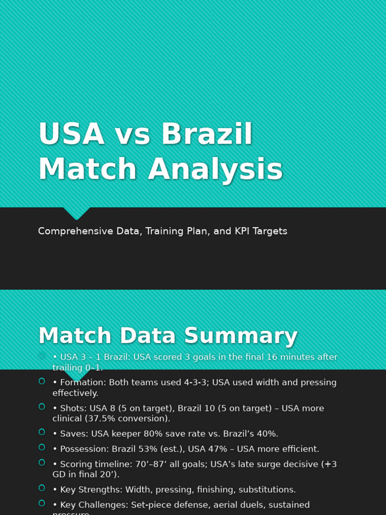 USA vs Brazil Match Analysis & Training Plan | PDF