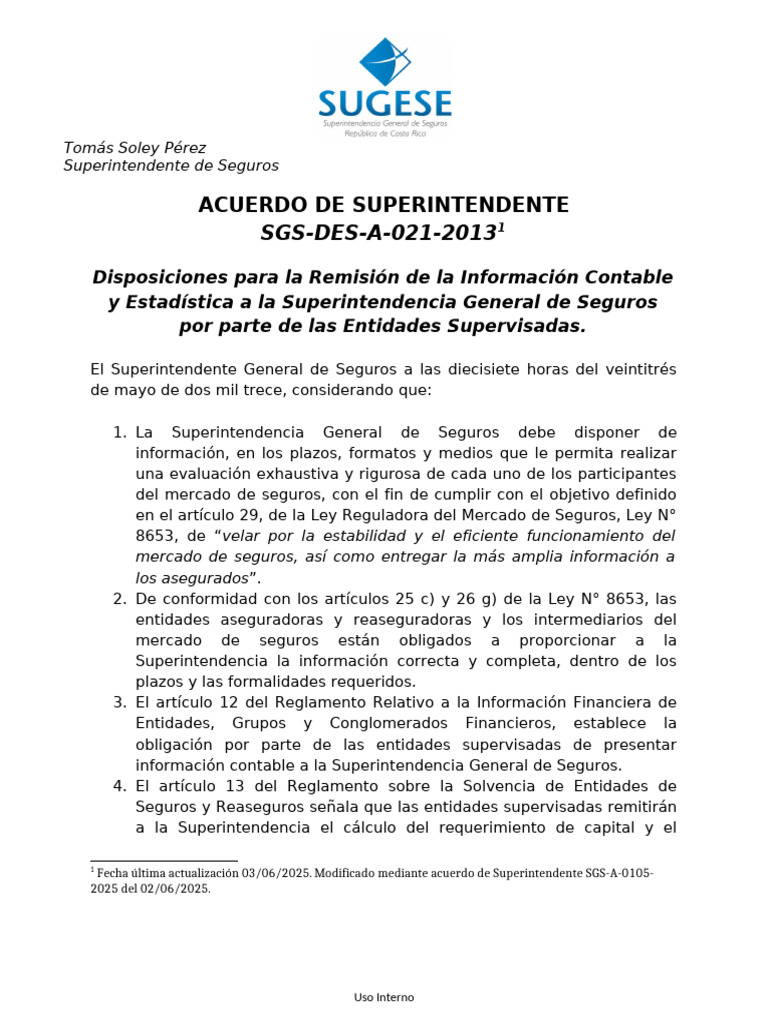 SGS-DES-A-021-2013_Disposiciones_Rem_Inf_ContyEstad | PDF | Seguro | Reaseguro