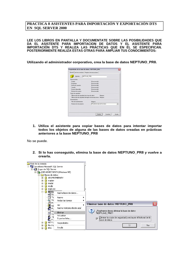 Practica 8 SQL Server 2000 | PDF | Bases de datos | Servidor SQL de Microsoft