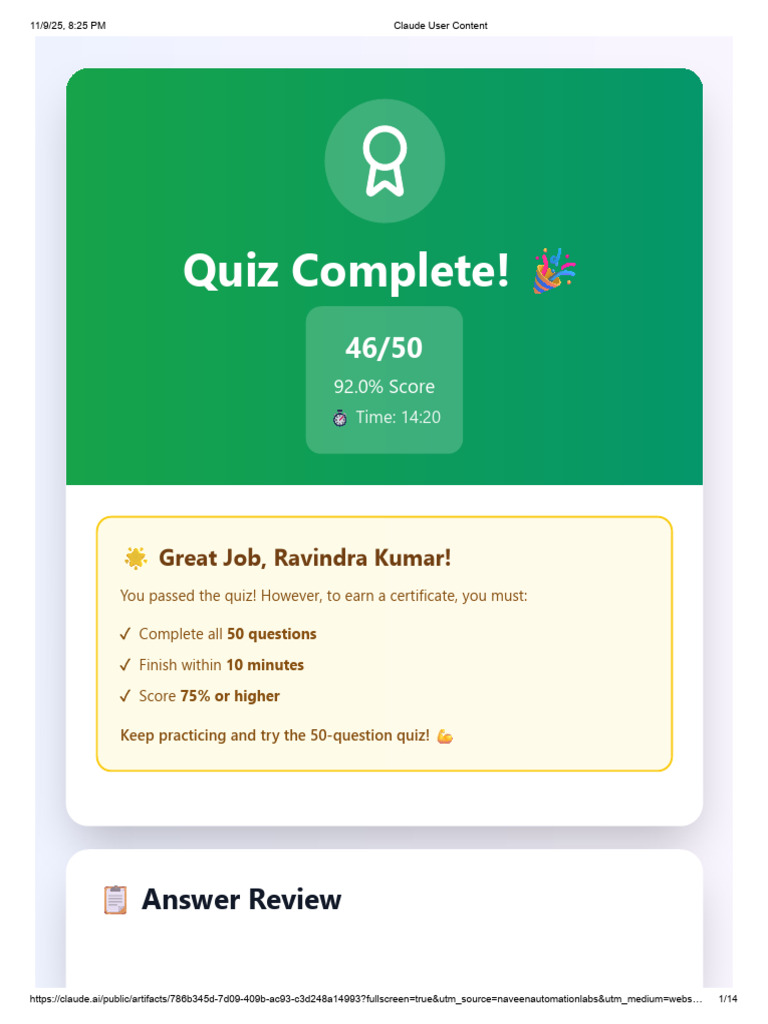 Selenium & Playwright Quiz Tool _ Claude | PDF | Selenium (Software) | Computing