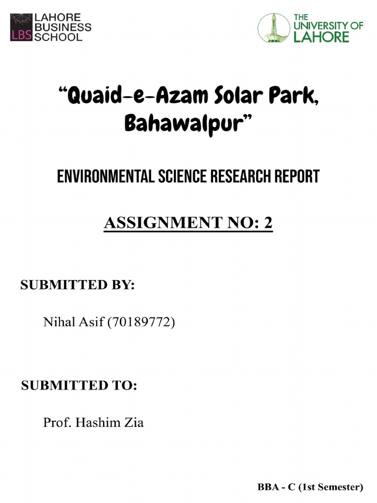 Environmental Science Assignment 2 | PDF | Solar Power | Sustainable Energy