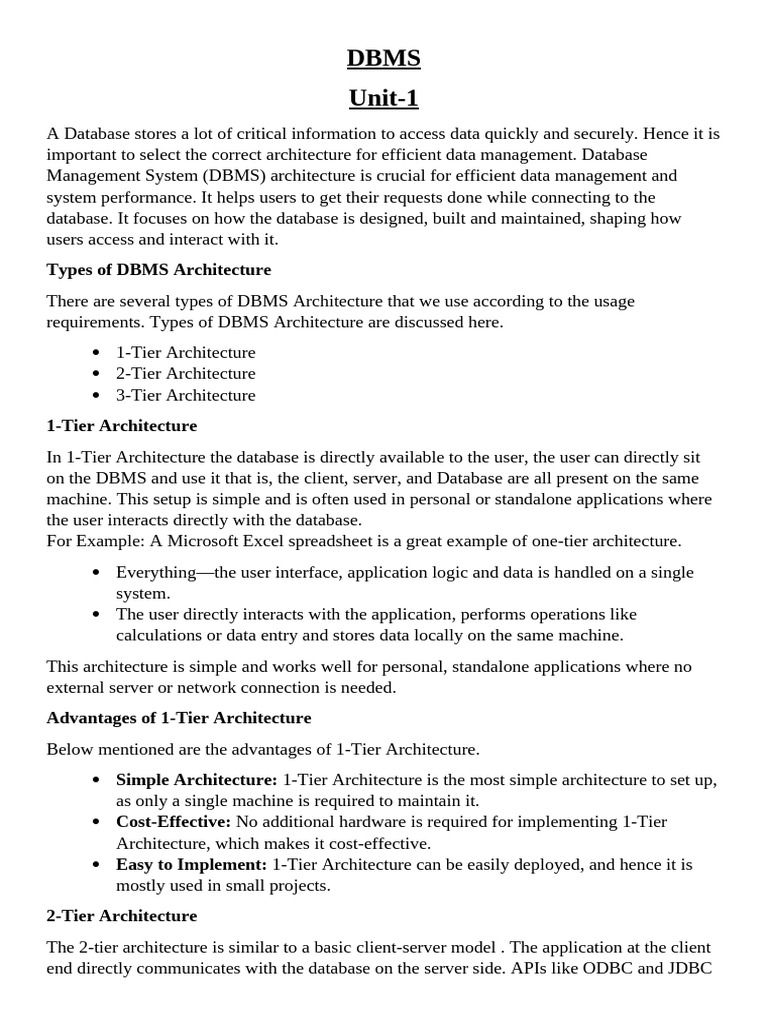 DBMS | PDF | Databases | Client–Server Model