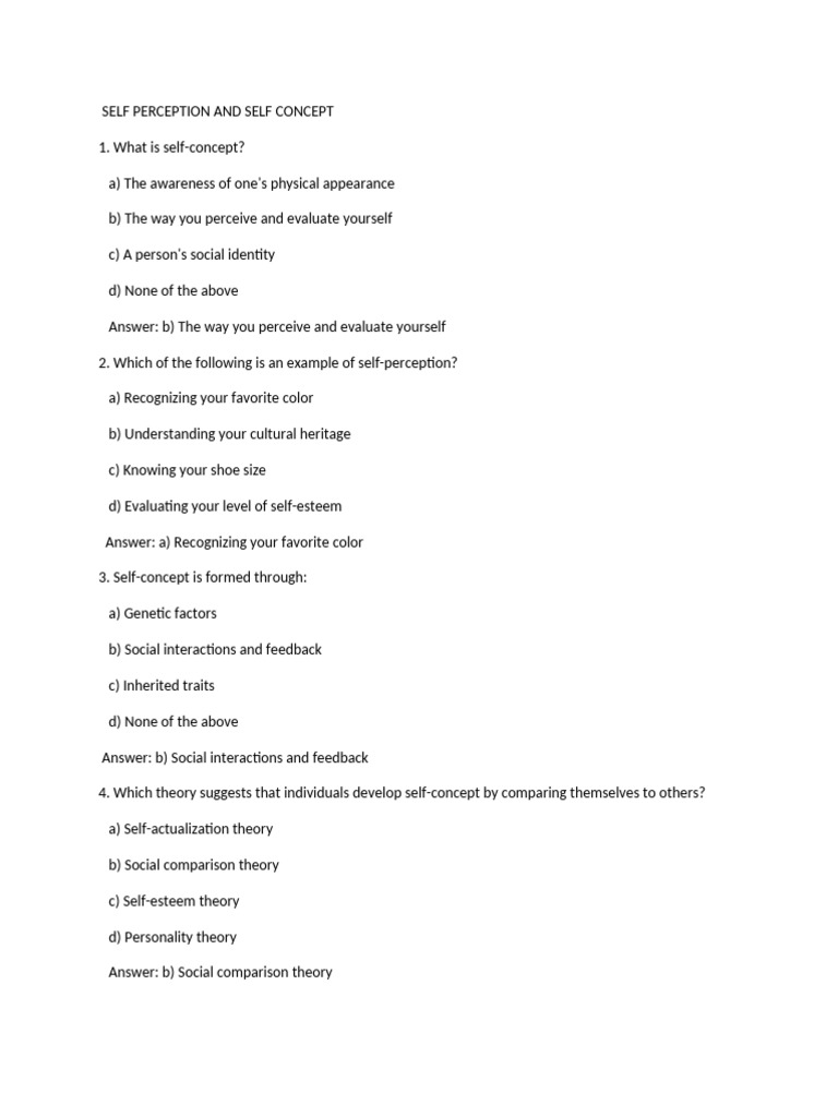 Self Perception | PDF