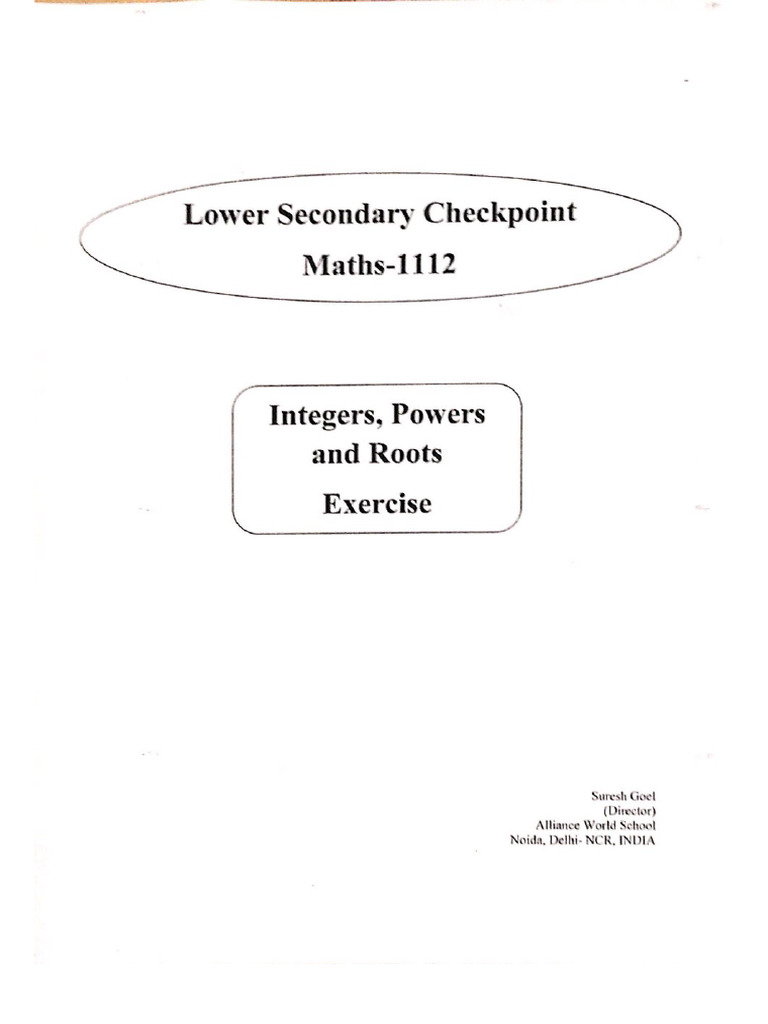 Checkpoint Maths (Solution Bank) Integers Powers N Roots | PDF