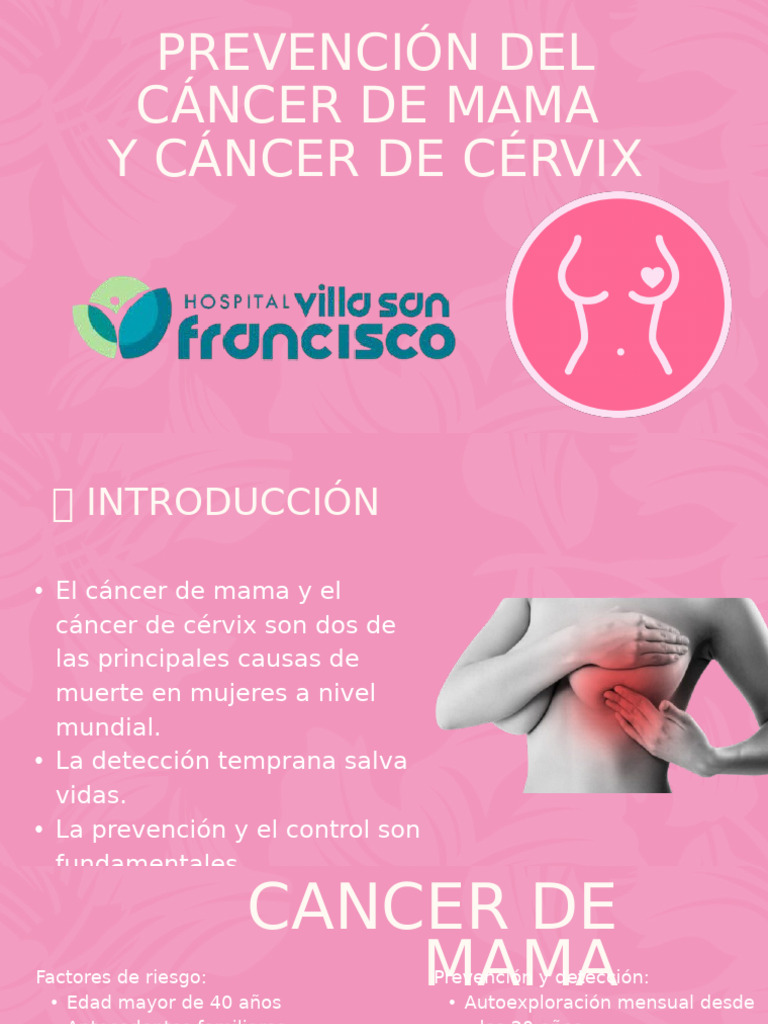 Presentación Día Mundial Del Cáncer de Mama Ilustrado Rosaa | PDF | Cáncer de mama | Cáncer