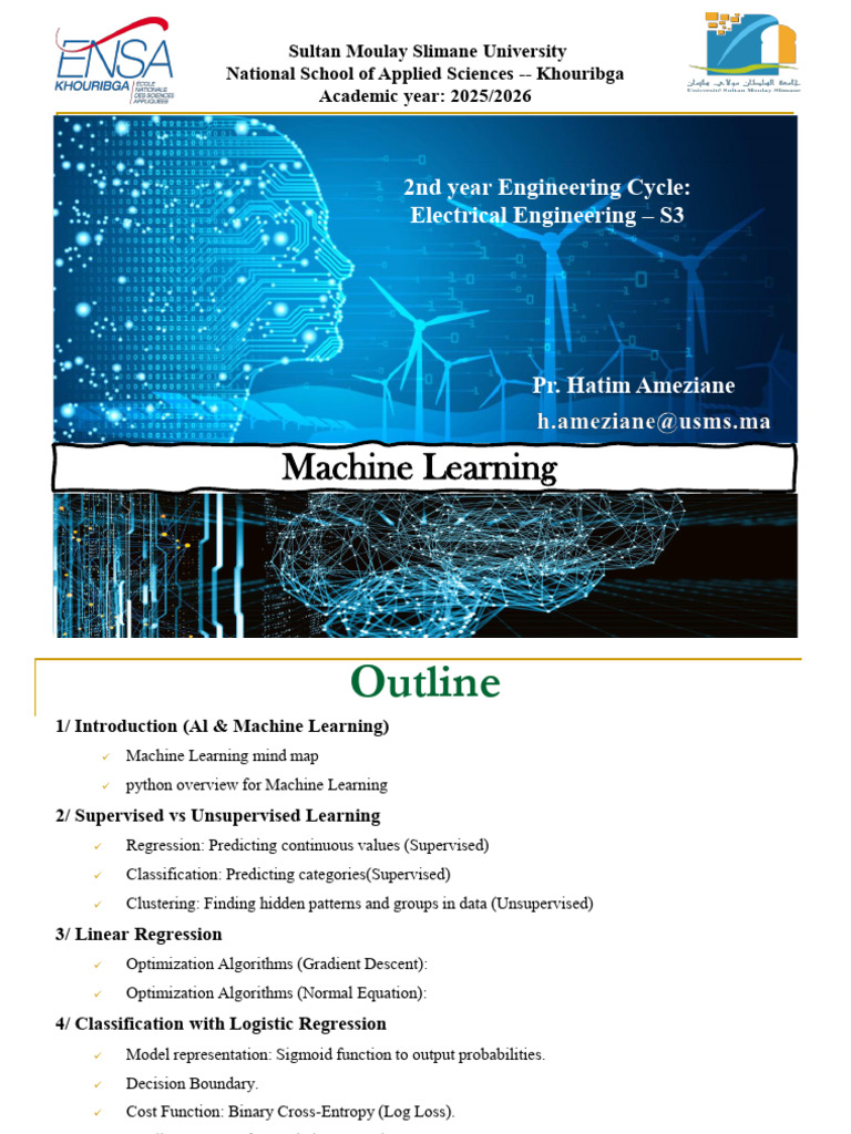 ML COURSE pdf (1) | PDF | Regression Analysis | Machine Learning