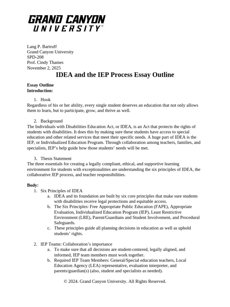 IDEA and IEP Process Overview | PDF | Individualized Education Program ...