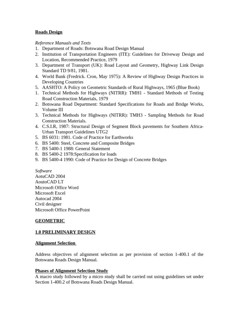 Roads Design | PDF | Road | Traffic
