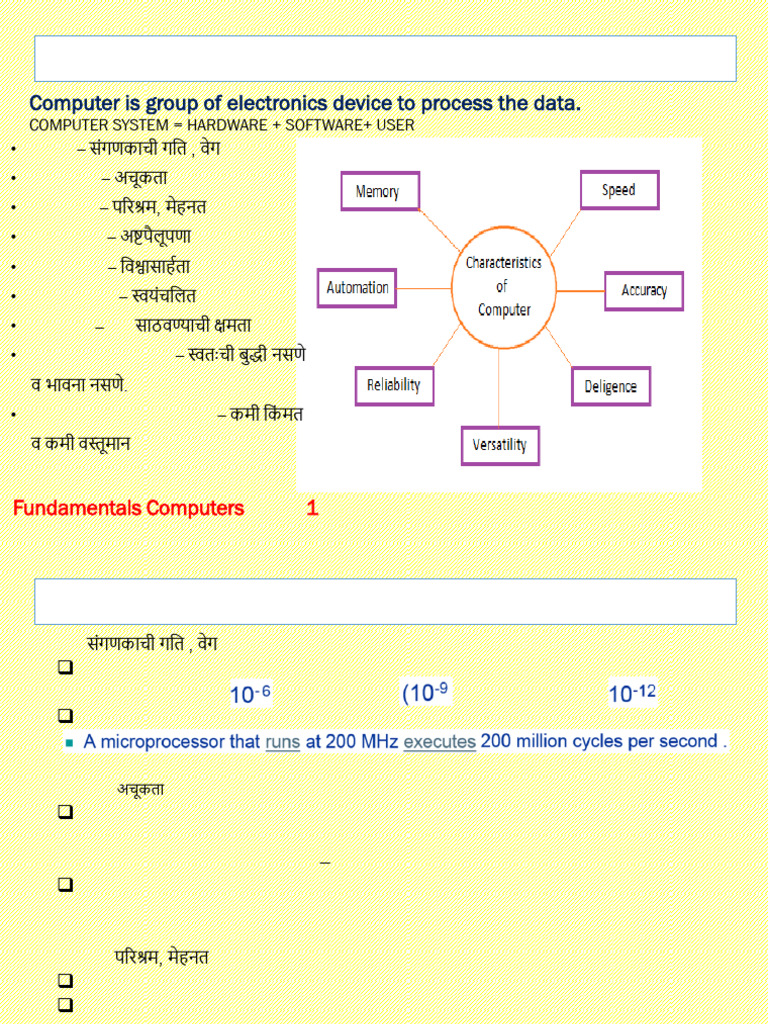Unit - I - Lect - 03 FoC - Characteristics of Computers | PDF | Computer Data Storage | Computing