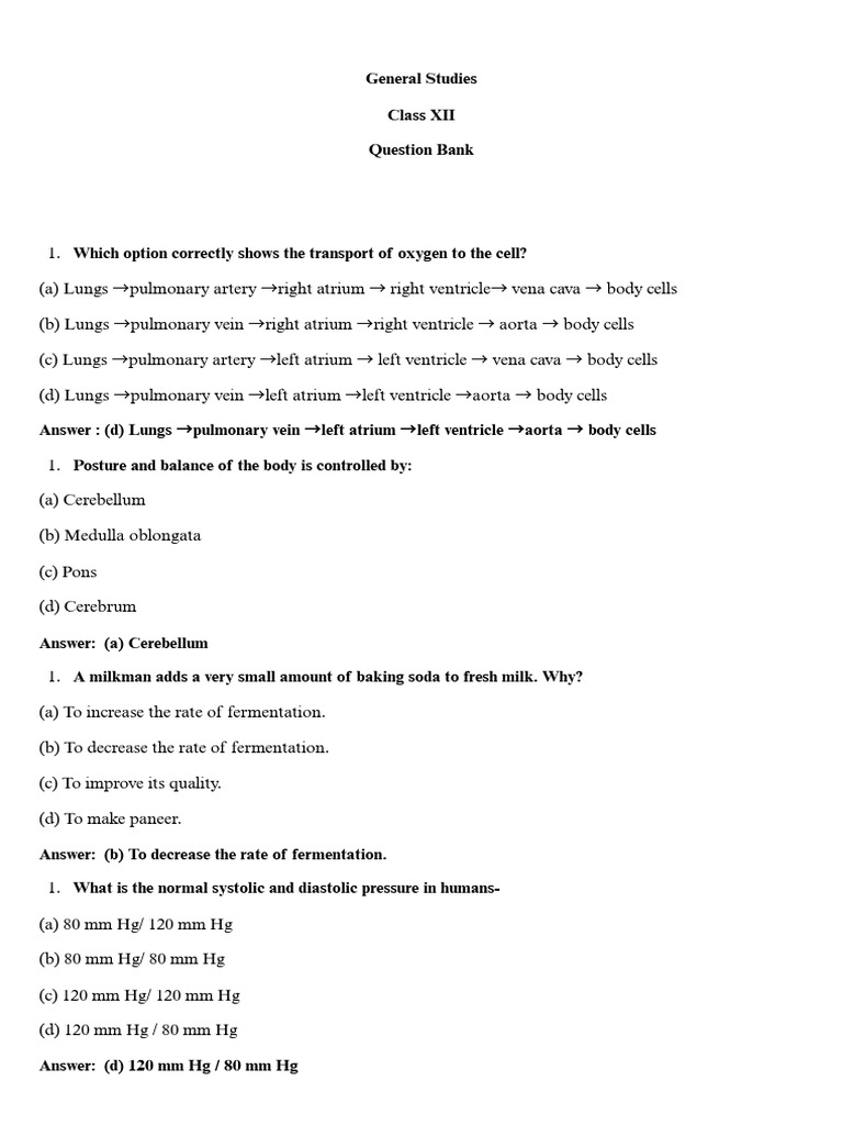 General Studies Class XII Question Bank - Docx - 20240913 - 232915 ...