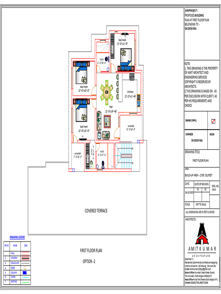 Desh Raj First Floor Plan Option - 2 | PDF | Chess Theory | Chess
