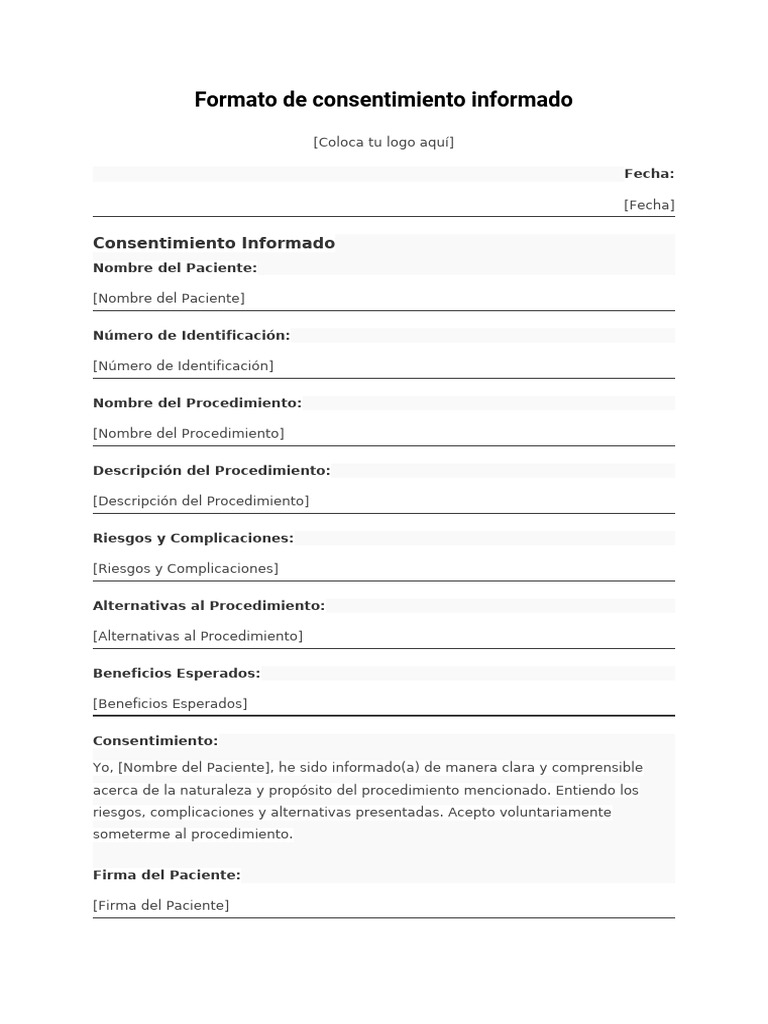 Formato de Consentimiento Informado | PDF