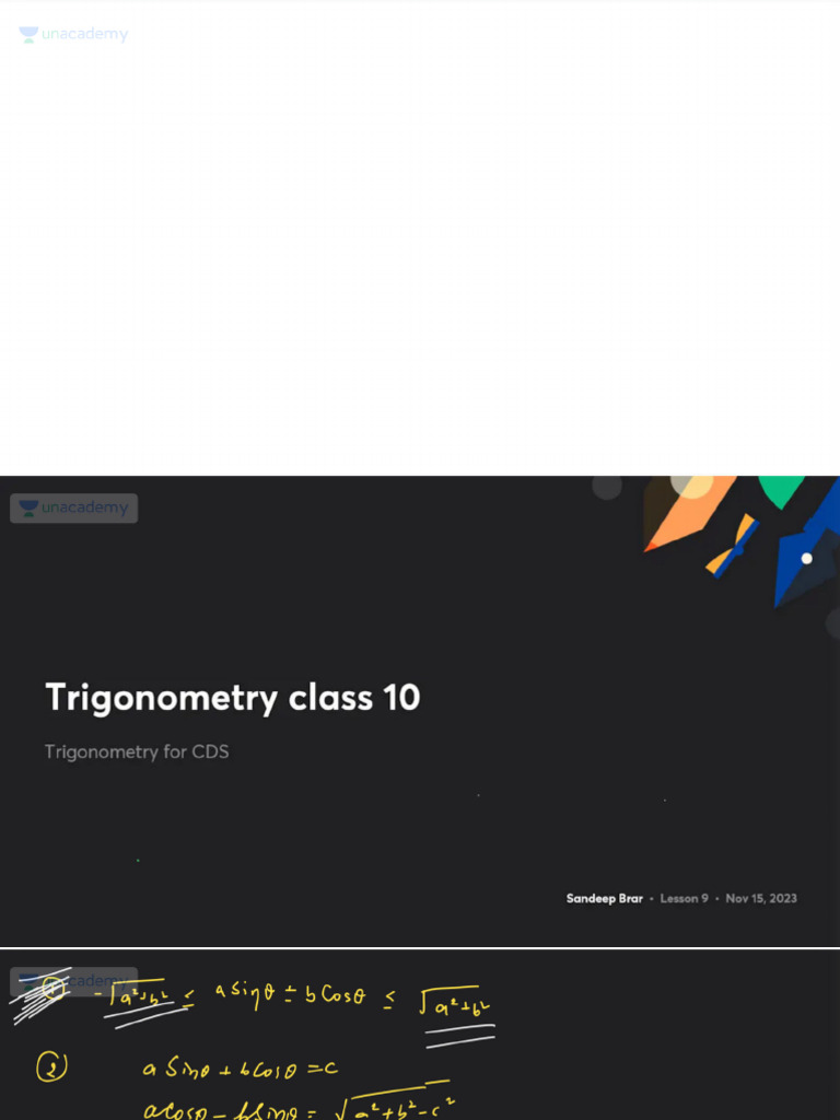Trigonometry Class 10 With Anno 1700521012289 | PDF