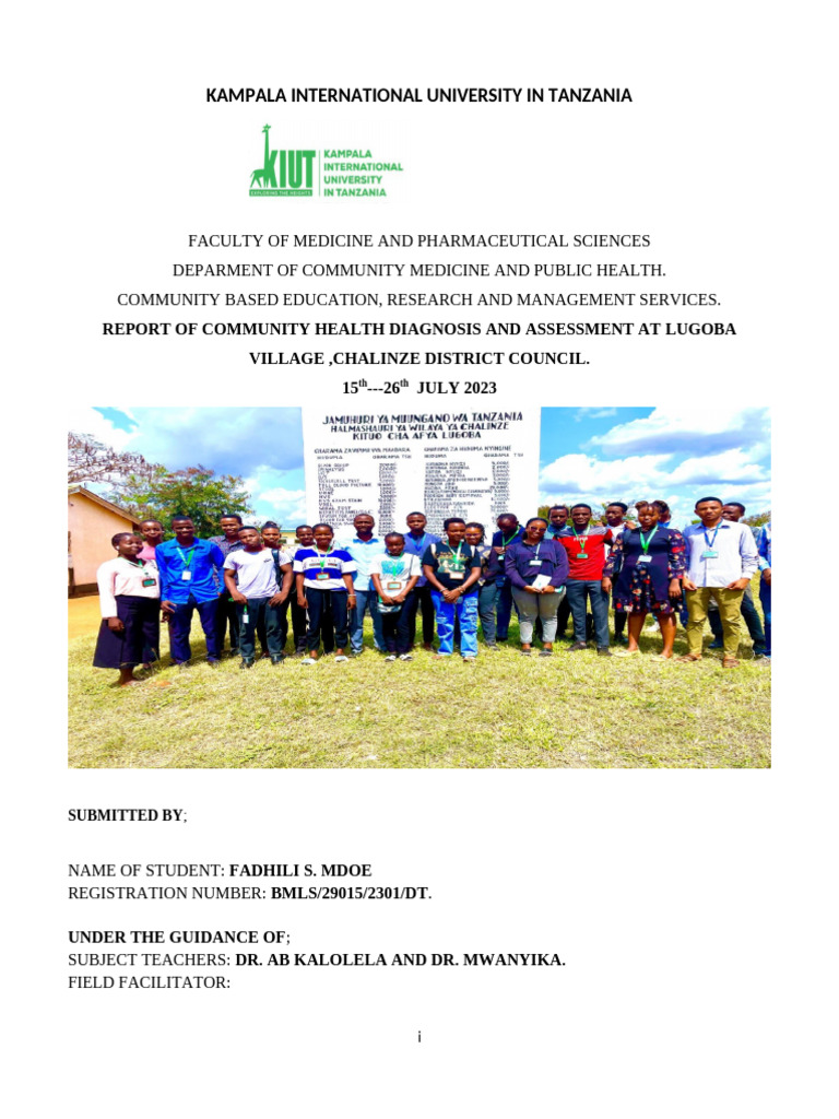 Community Health Assessment Report | PDF | Agriculture | Rain