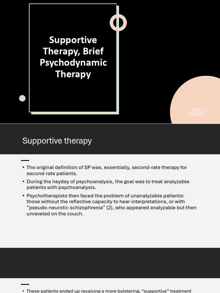 Overview of Brief Psychodynamic Therapy | PDF | Psychotherapy ...