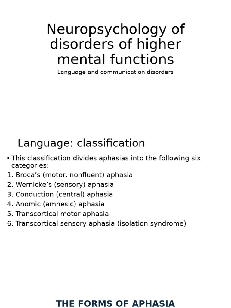 Language and Communication Disorders | PDF | Dyslexia | Aphasia