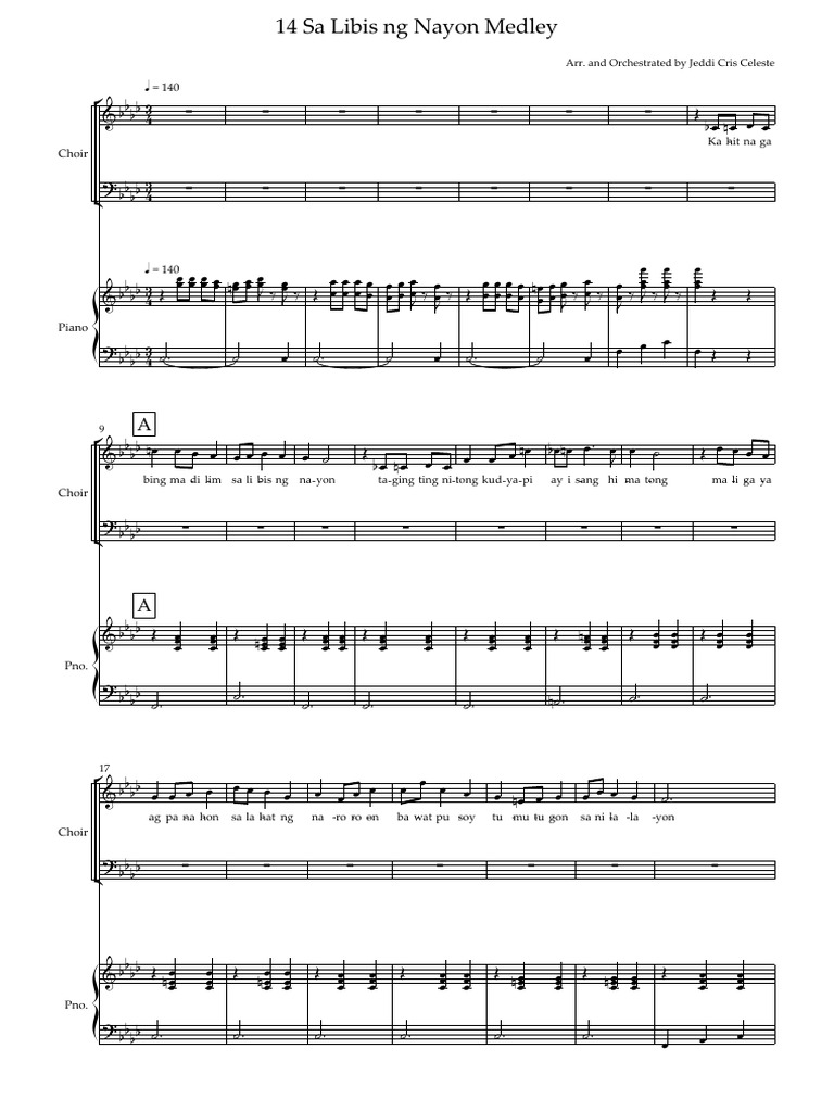 14 Sa Libis NG Nayon Medley Piano Vocal - Full Score | PDF