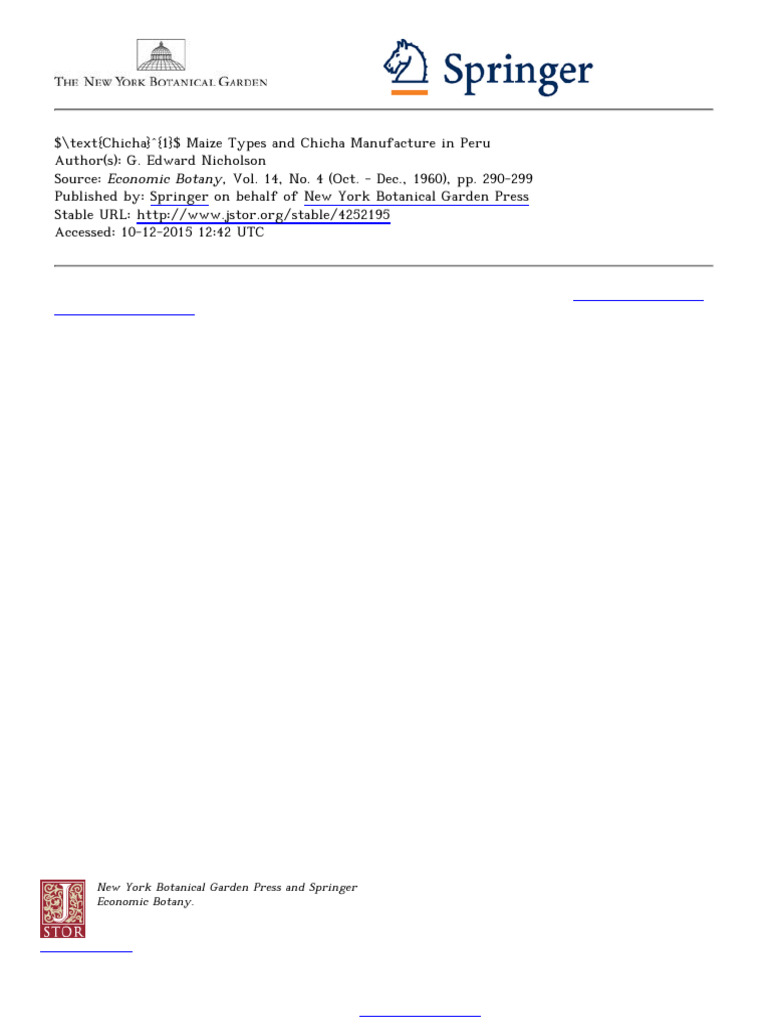Maize Types and Chicha in Peru | PDF
