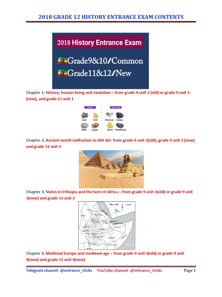 2018 Grade 12 History Exam Guide | PDF