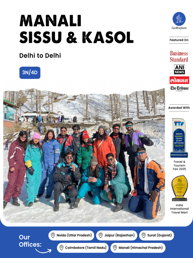 4D3N Manali Sissu Kasol - Trip Itinerary - Go4Explore | PDF