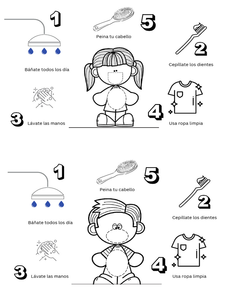 Colorful Illustrative Hygiene Objects Matching Worksheet | PDF