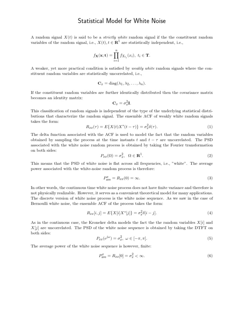 Understanding White Noise Statistics | PDF