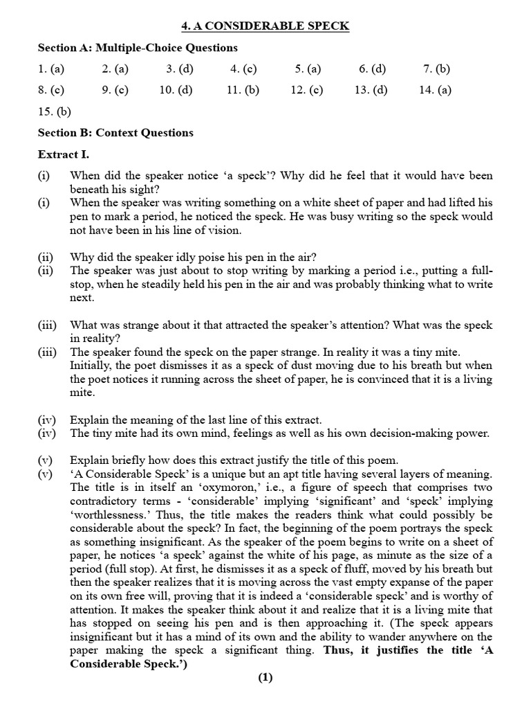 A Considerable Speck-1 | PDF | Mind | Imagination