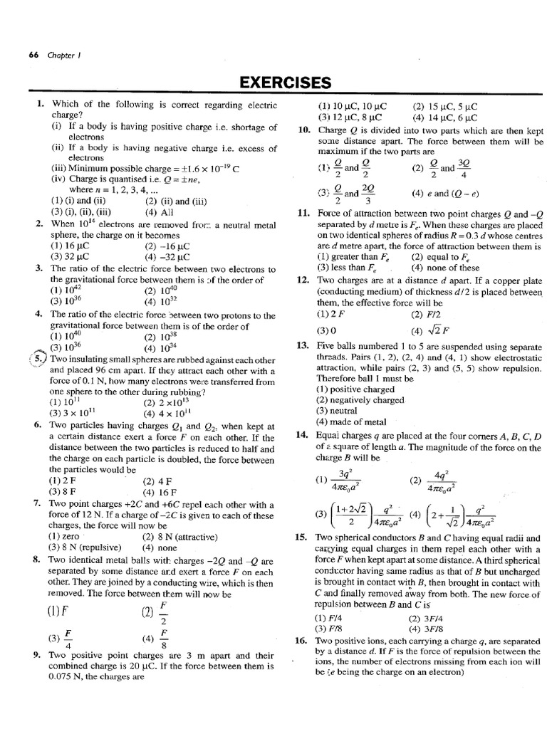Electrostatics Practice Problems | PDF