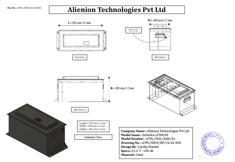ICAT Battery Drawing Final | PDF