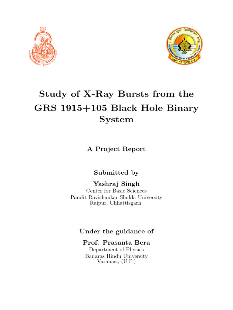 BHU_M_1 | PDF | Black Hole | Electromagnetic Spectrum