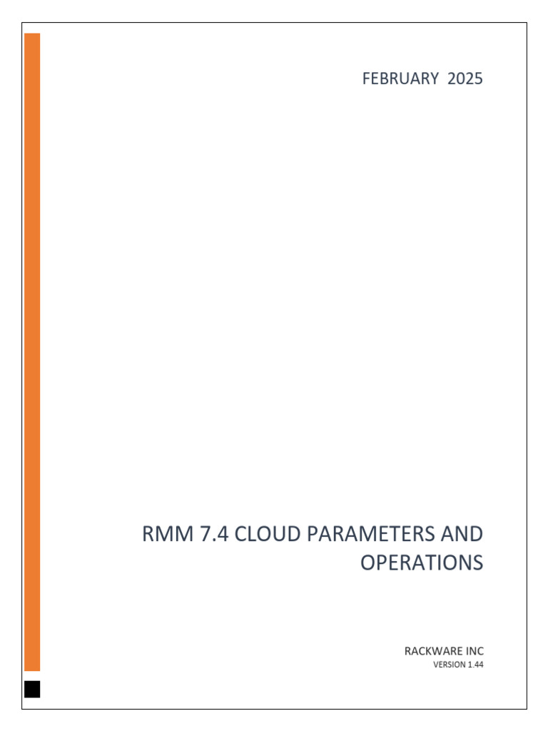 RMM 7.4 Cloud Parameters Guide | PDF | Public Key Certificate | User ...