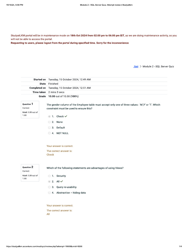Module 2 - SQL Server | PDF