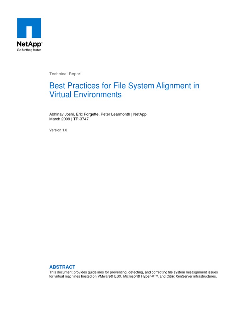 Best Practices For File System Alignment in Virtual Environments | PDF ...