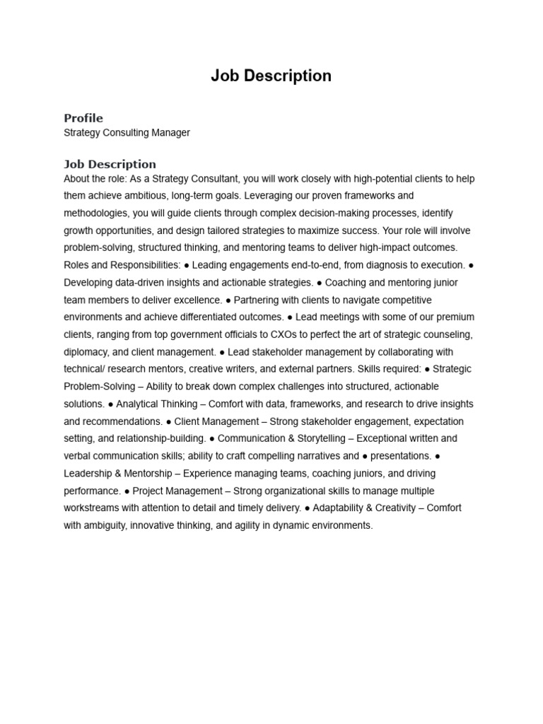 Job Description 1 QLmwdRs | PDF