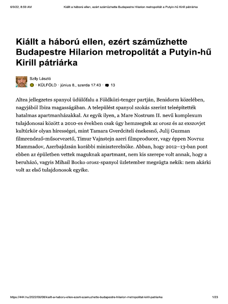 Hilarion Metropolita | PDF
