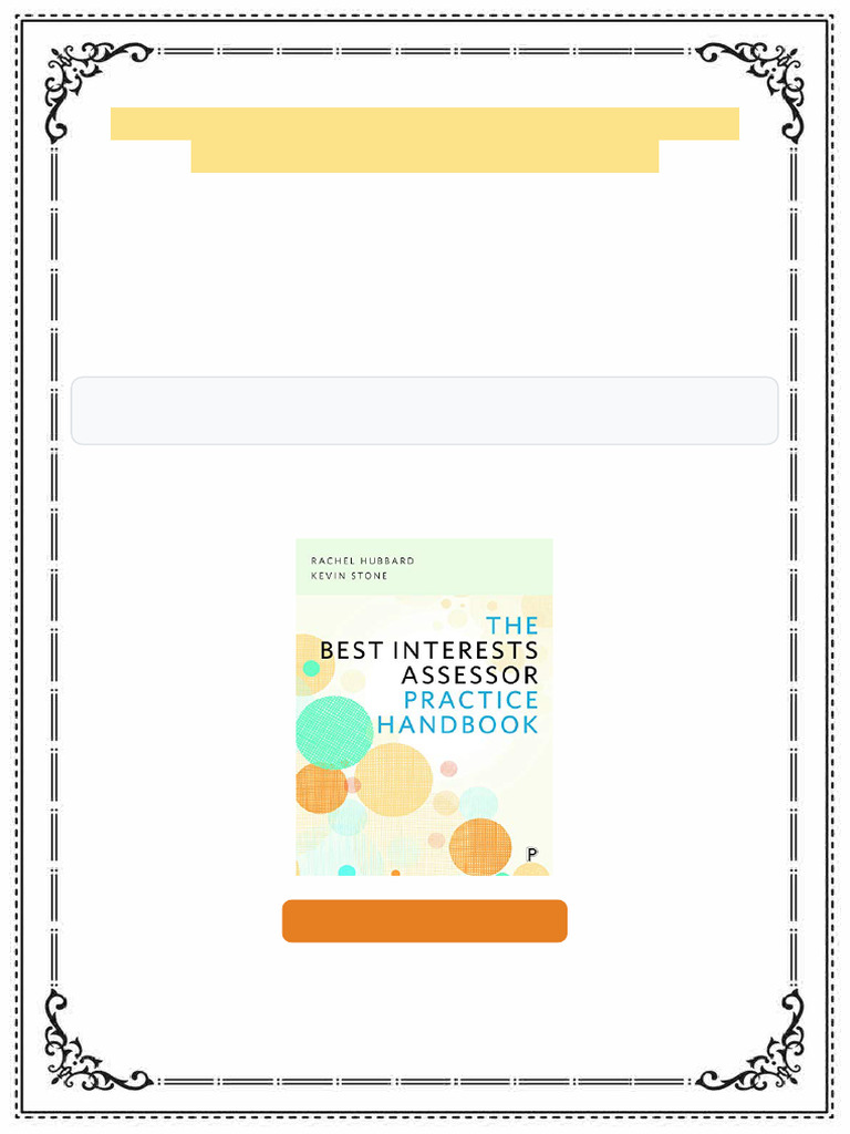 The Best Interests Assessor Practice Handbook 1st Edition Rachel ...