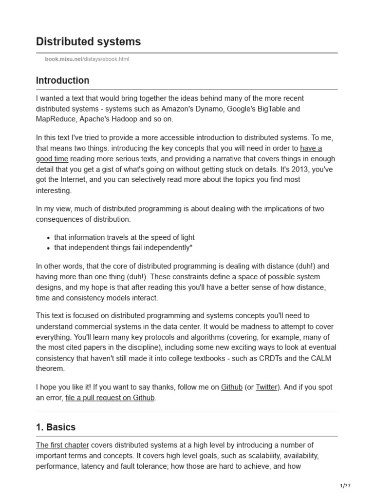 Distributed Systems | PDF | Replication (Computing) | Scalability