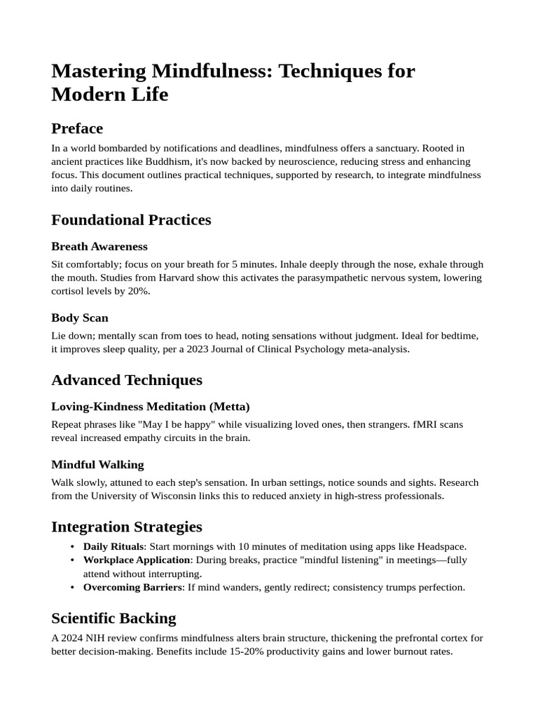 Mastering Mindfulness | PDF