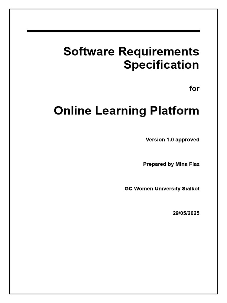 Software Requirements Specification | PDF | World Wide Web | Internet & Web